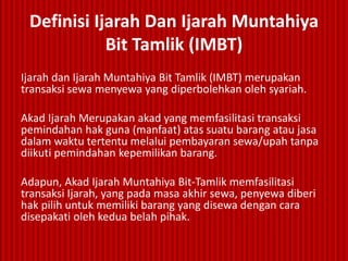 AKUNTANSI TRANSAKSI IJARAH DAN IMBT | PPTX
