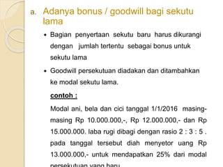 Akuntansi keunagan lanjutan perubahan kepemilikan persekutuan | PPTX