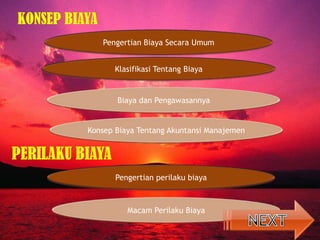 Akuntansi manajemen konsep biaya dan perilaku biaya | PPTX