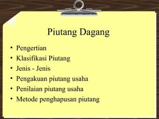 Akuntansi piutang dagang | PPT