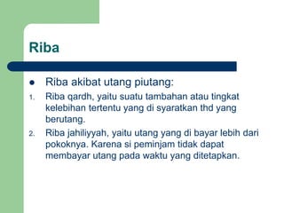 Akuntansi syariah dan Konsep Riba dalam Islam | PPT