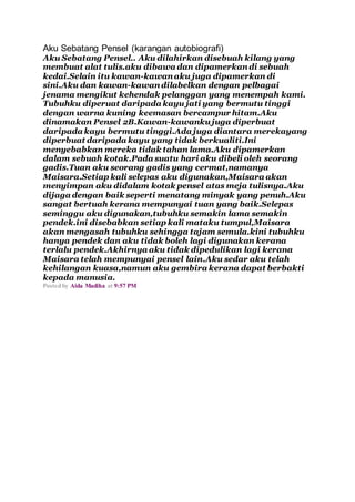 Aku sebatang pensel | DOCX