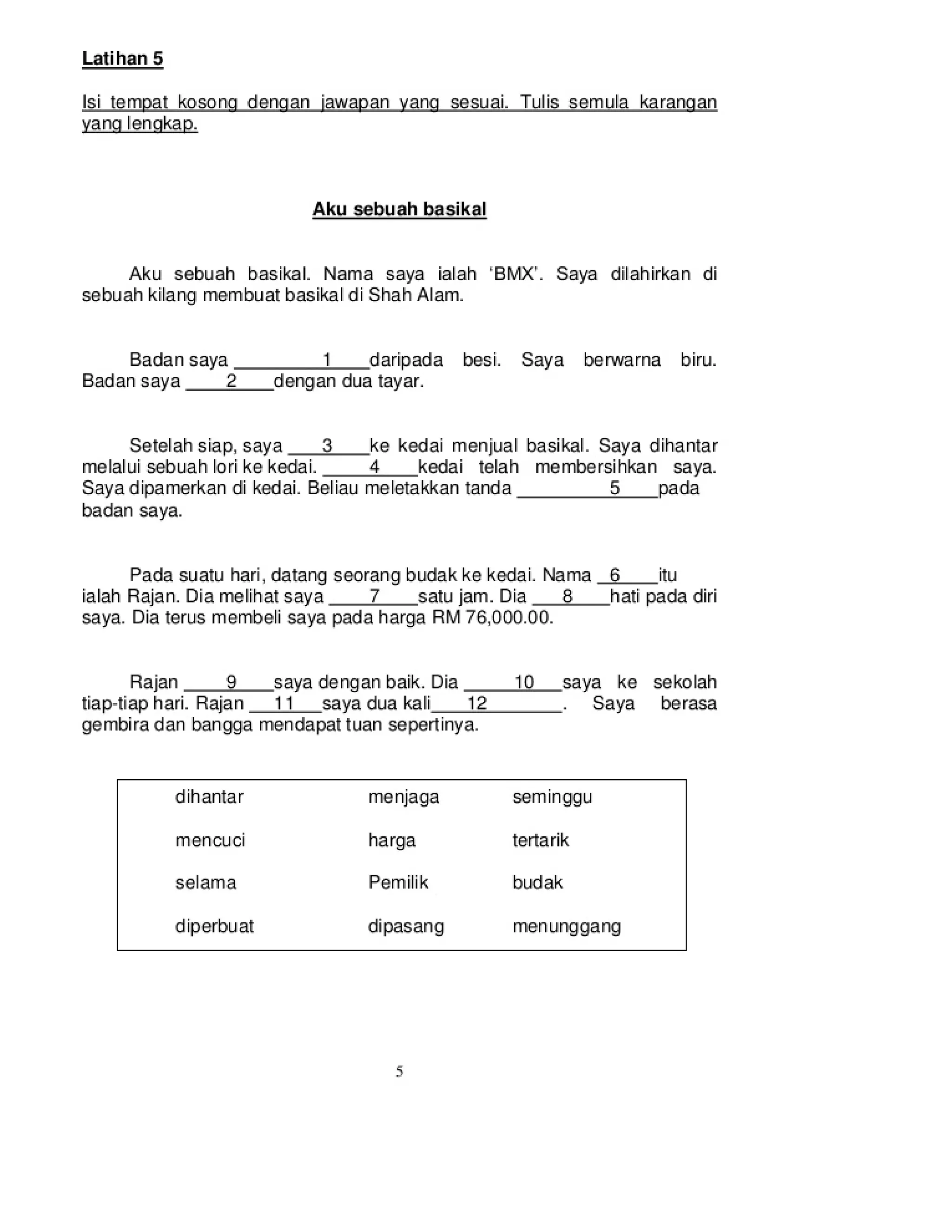 Aku Sebuah Basikal Pdf