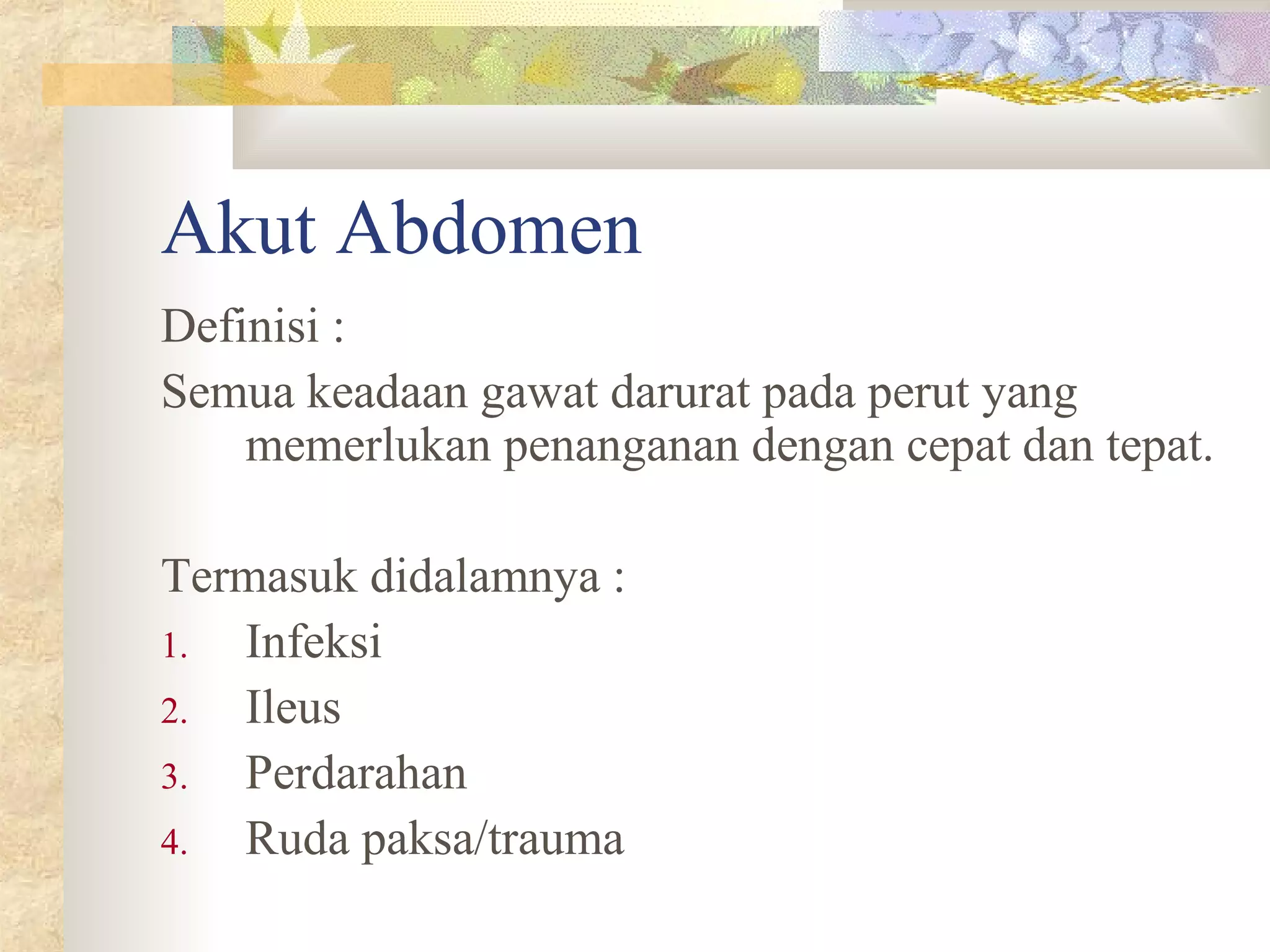 Akut abdomen | PPT