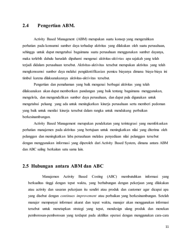 Akutansi manajemen abc & abm | DOCX