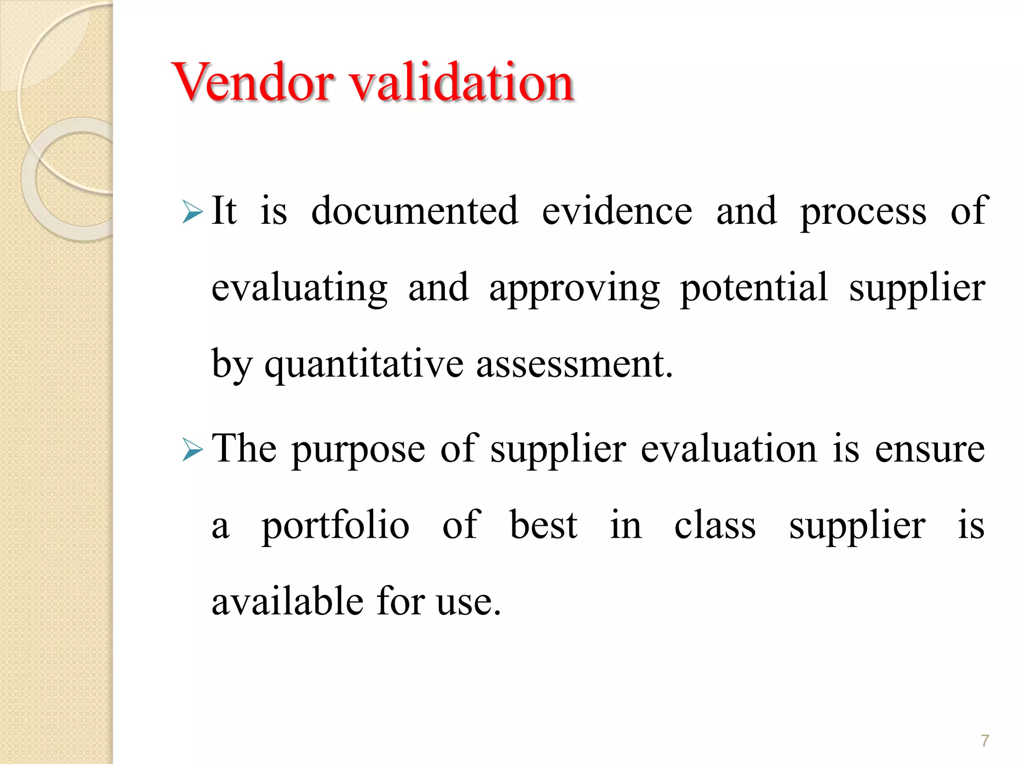 vendor validation by akshay kakde | PPTX