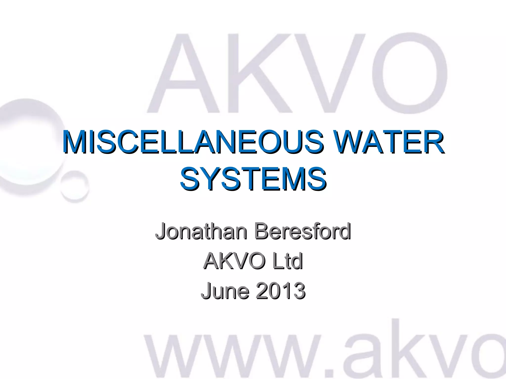 Akvo - miscellaneous water systems | PPT