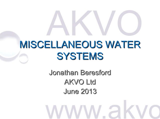 Akvo - miscellaneous water systems | PPT