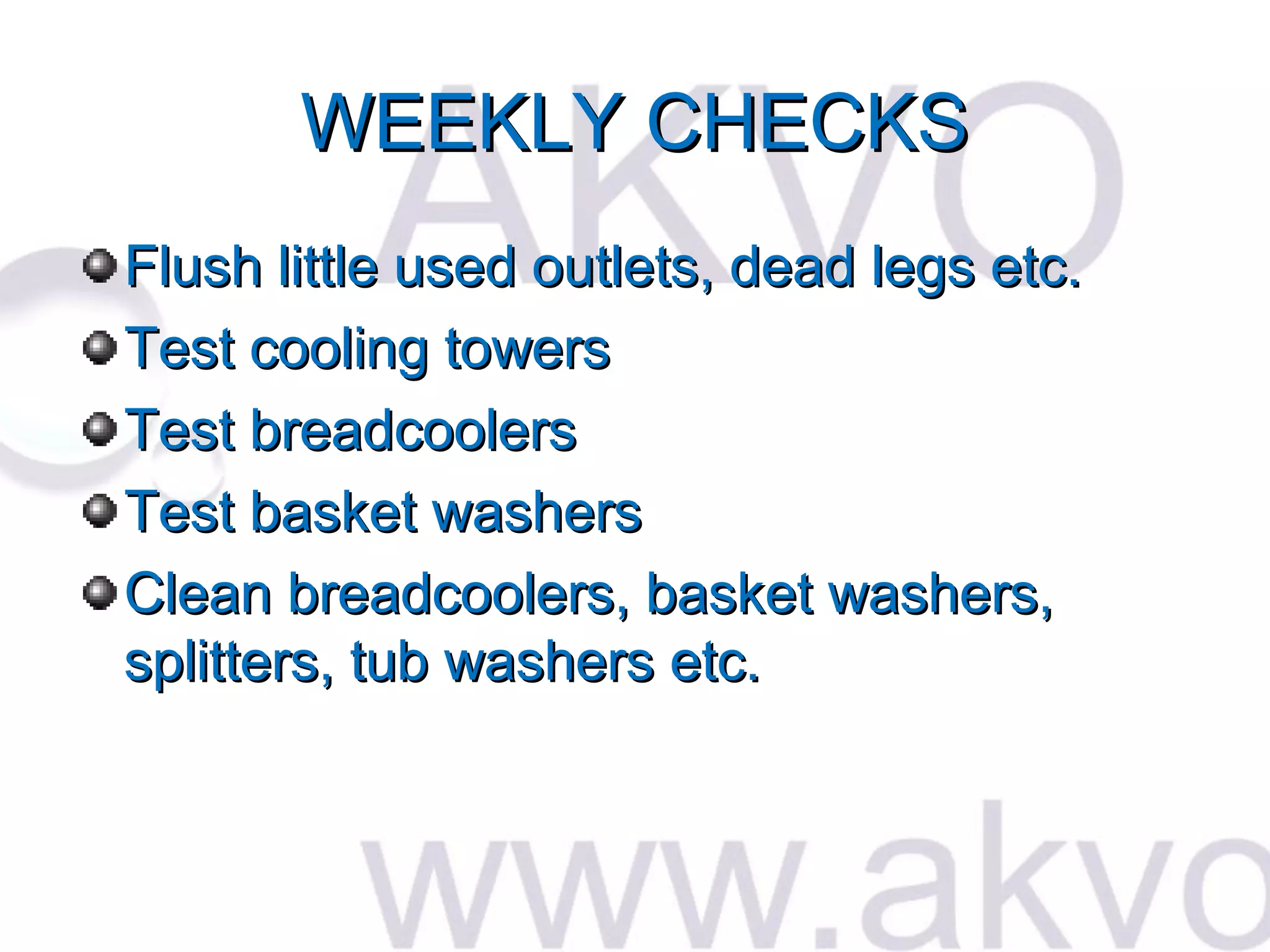 Akvo - the control of legionella bacteria in bakery water systems | PPT