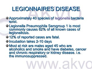 Akvo - the control of legionella bacteria in bakery water systems | PPT