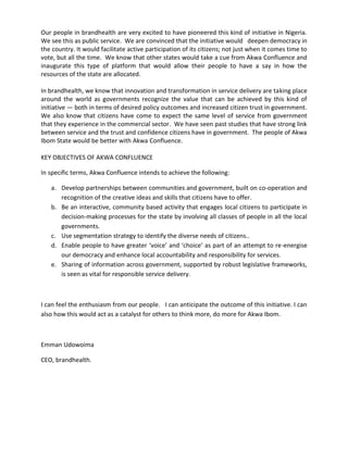 Akwa confluence press release.1 | PDF