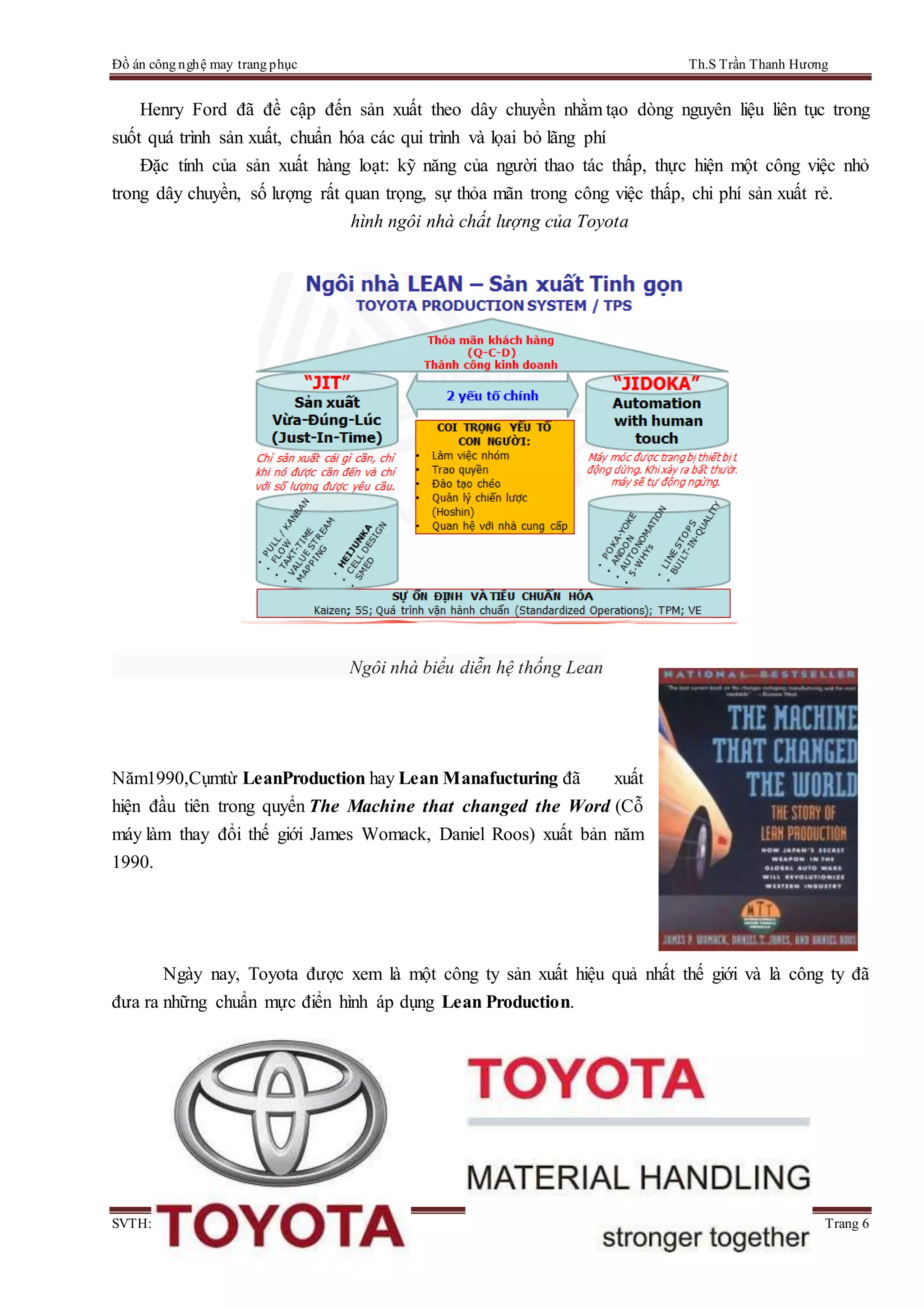 [ĐỒ ÁN NGÀNH MAY] Công Nghệ Lean Manufacturing – Lâm Thị Kim Loan | DOCX