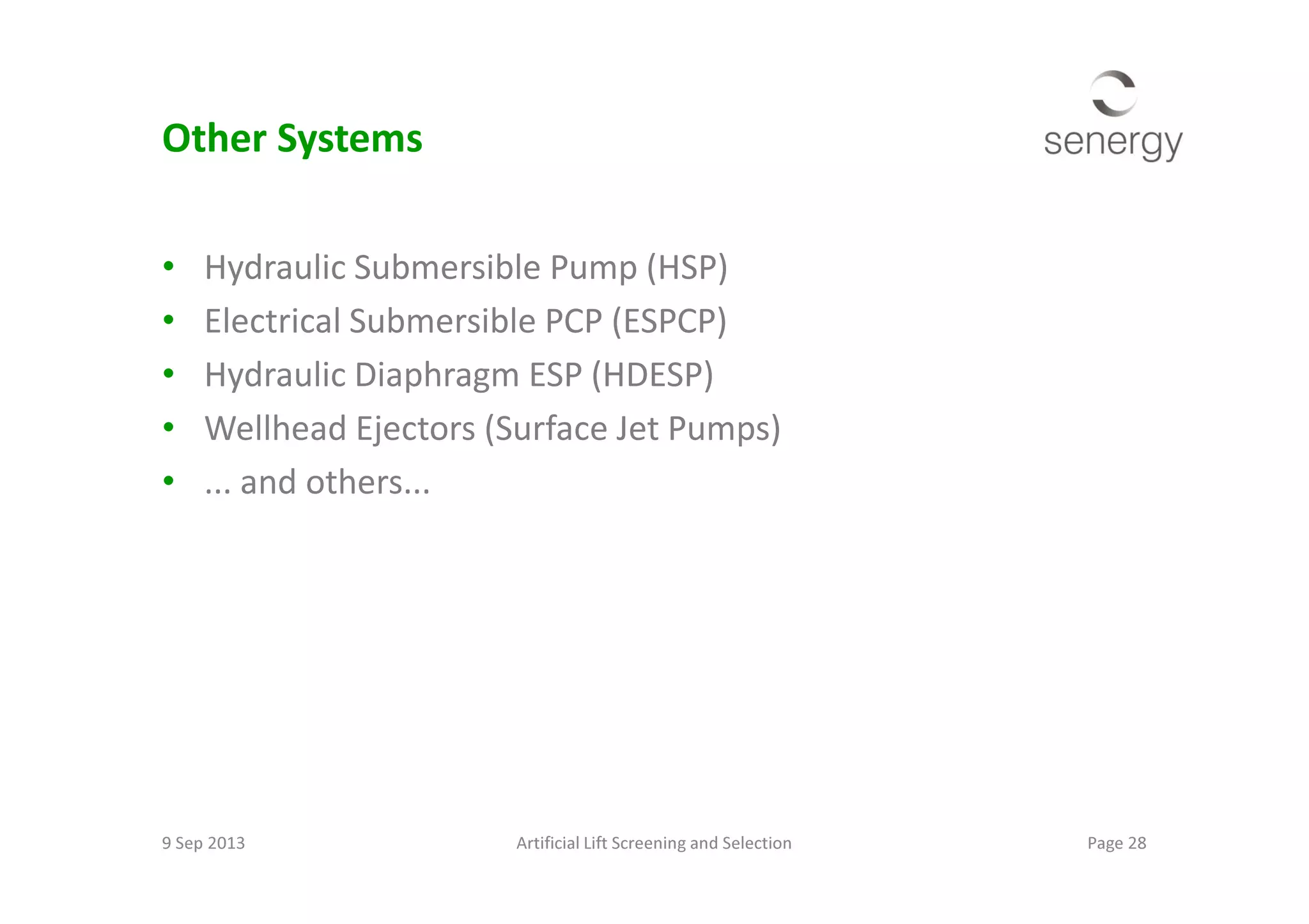 Artificial Lift Screening and Selection | PDF