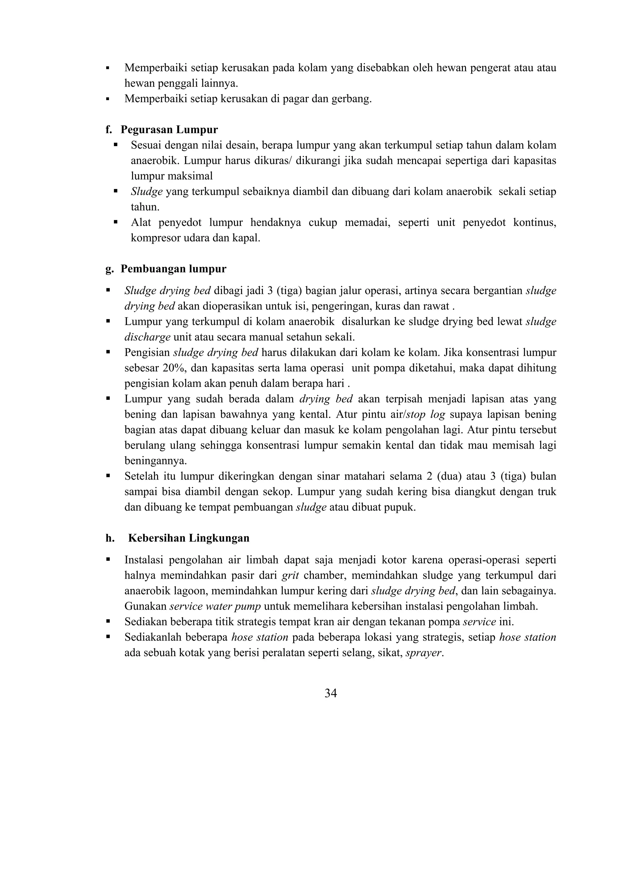 Pedoman pengoperasian dan pemeliharaan ipal | PDF