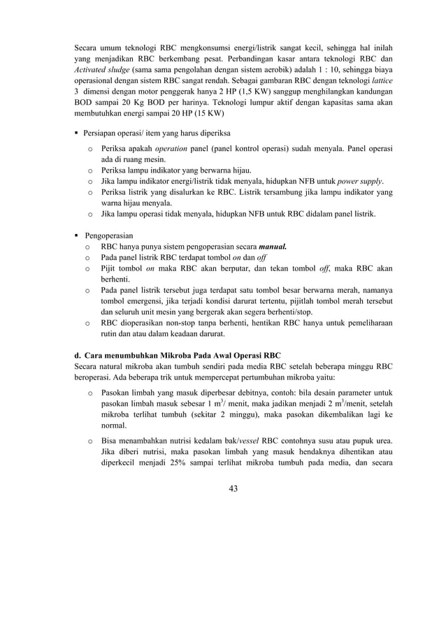 Pedoman pengoperasian dan pemeliharaan ipal | PDF