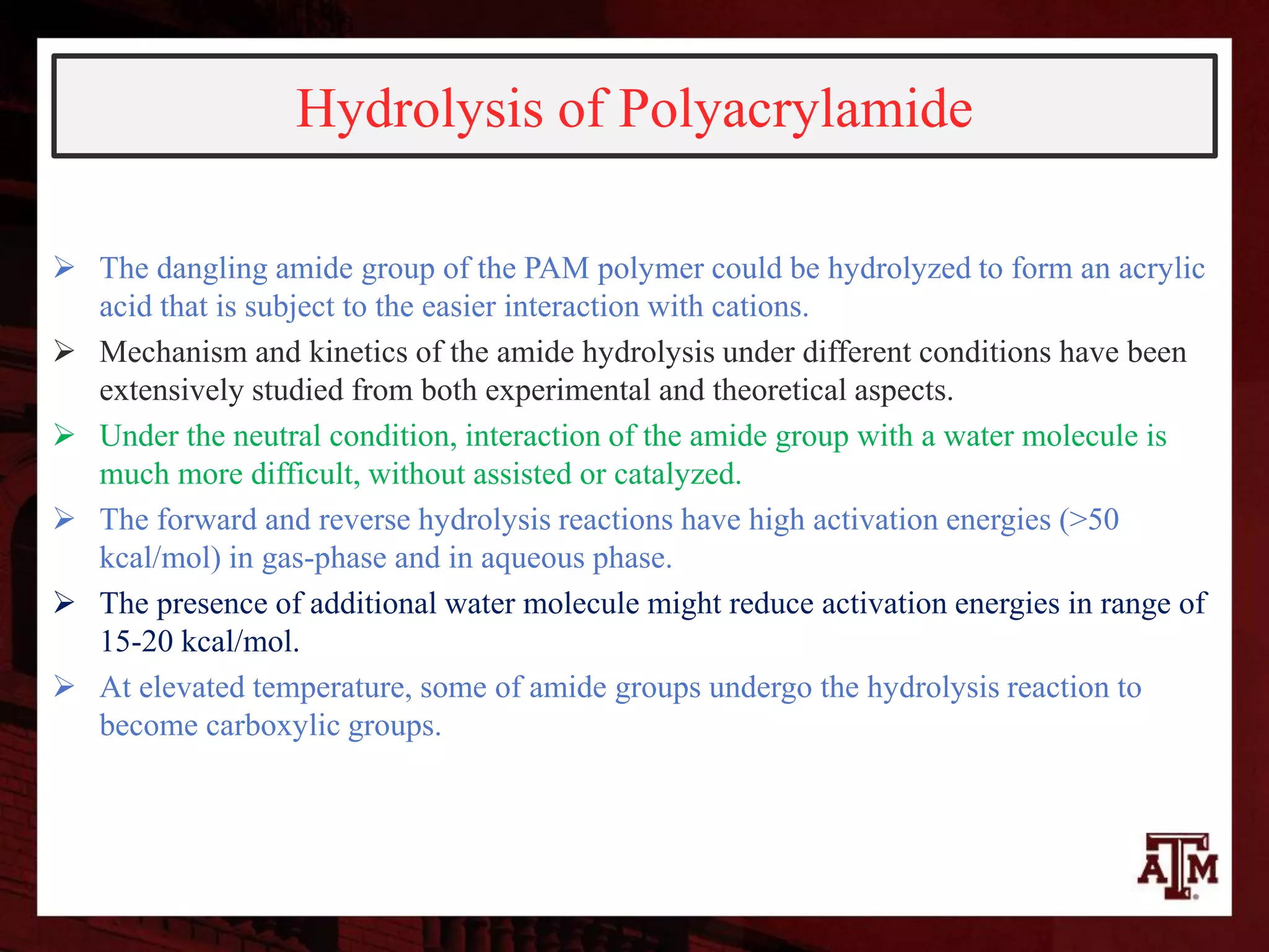 Acidic and Alkaline Hydrolysis of Polyacrylamide | PDF