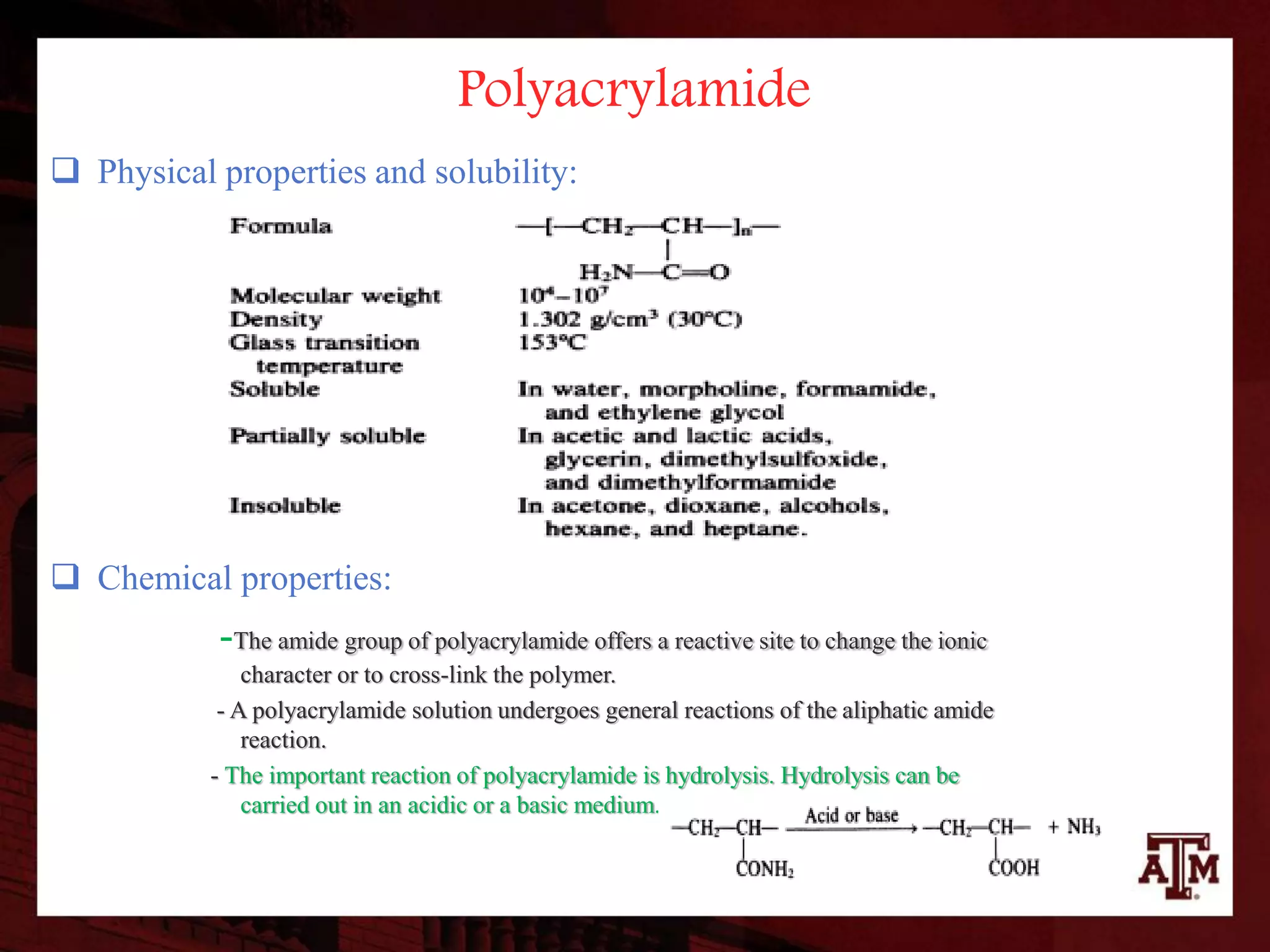 Acidic and Alkaline Hydrolysis of Polyacrylamide | PDF