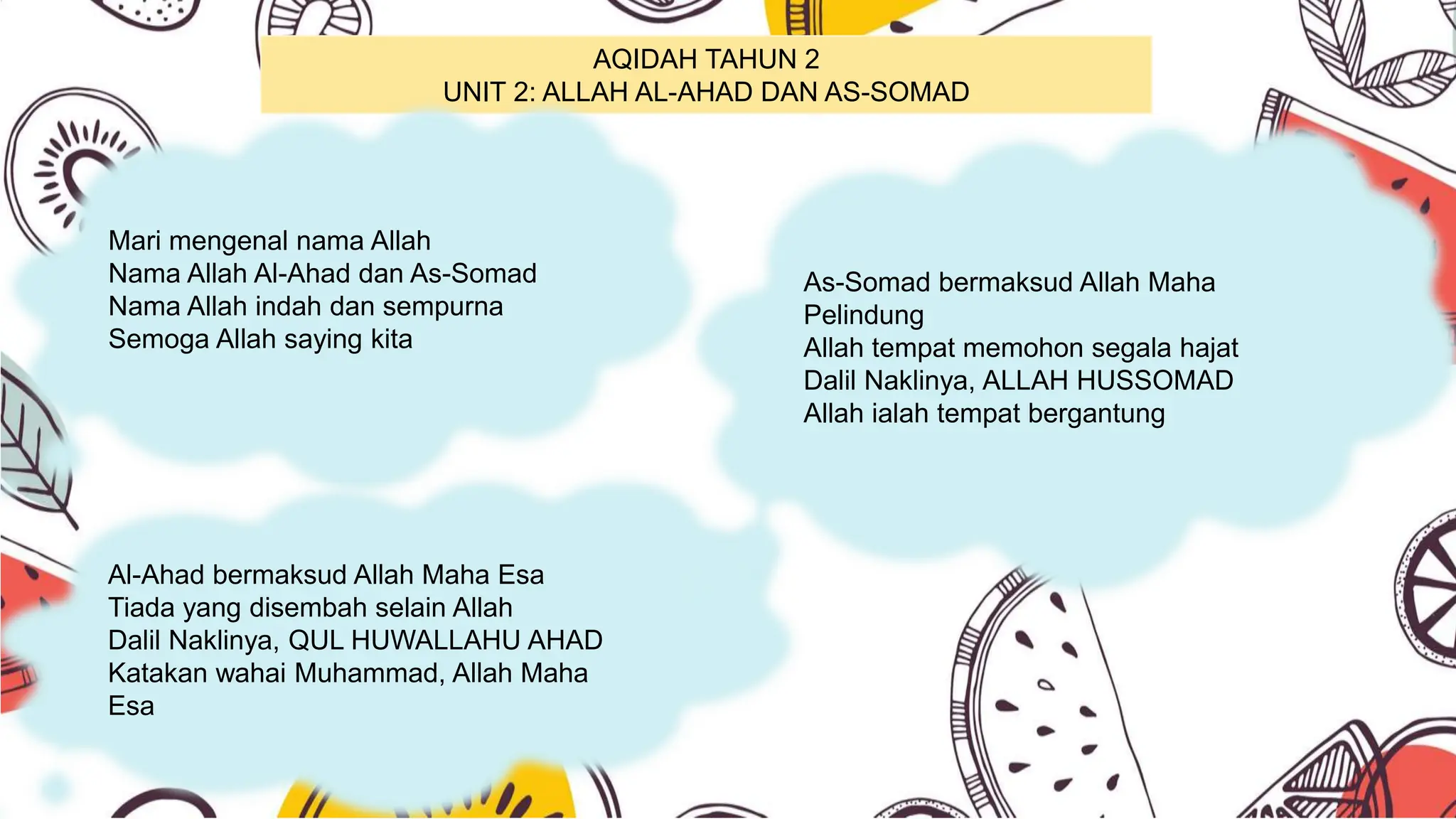ABM pendidikan islam tauhid tahun 1 alahad dan assomad | PPTX