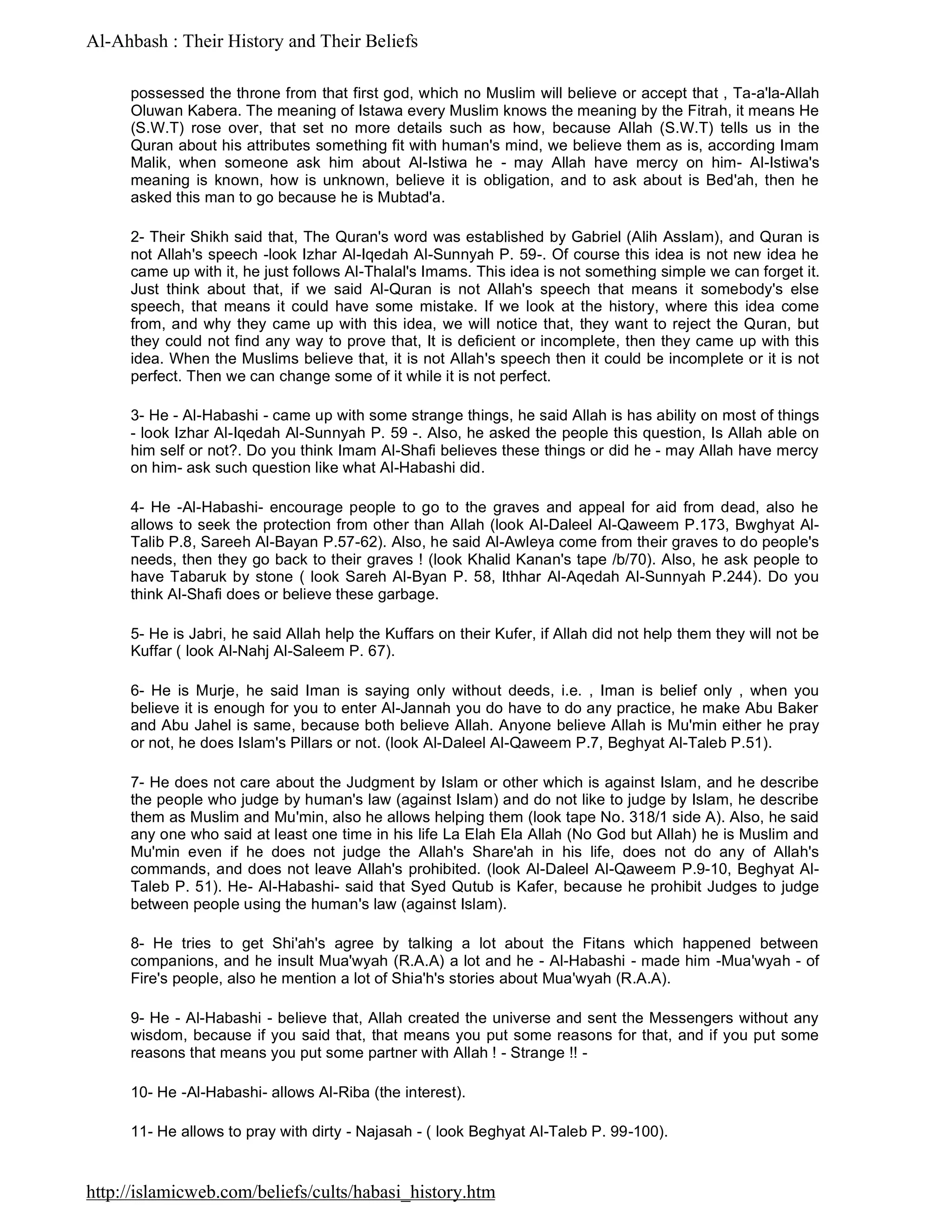 Al ahbash history and aqeedah | PDF