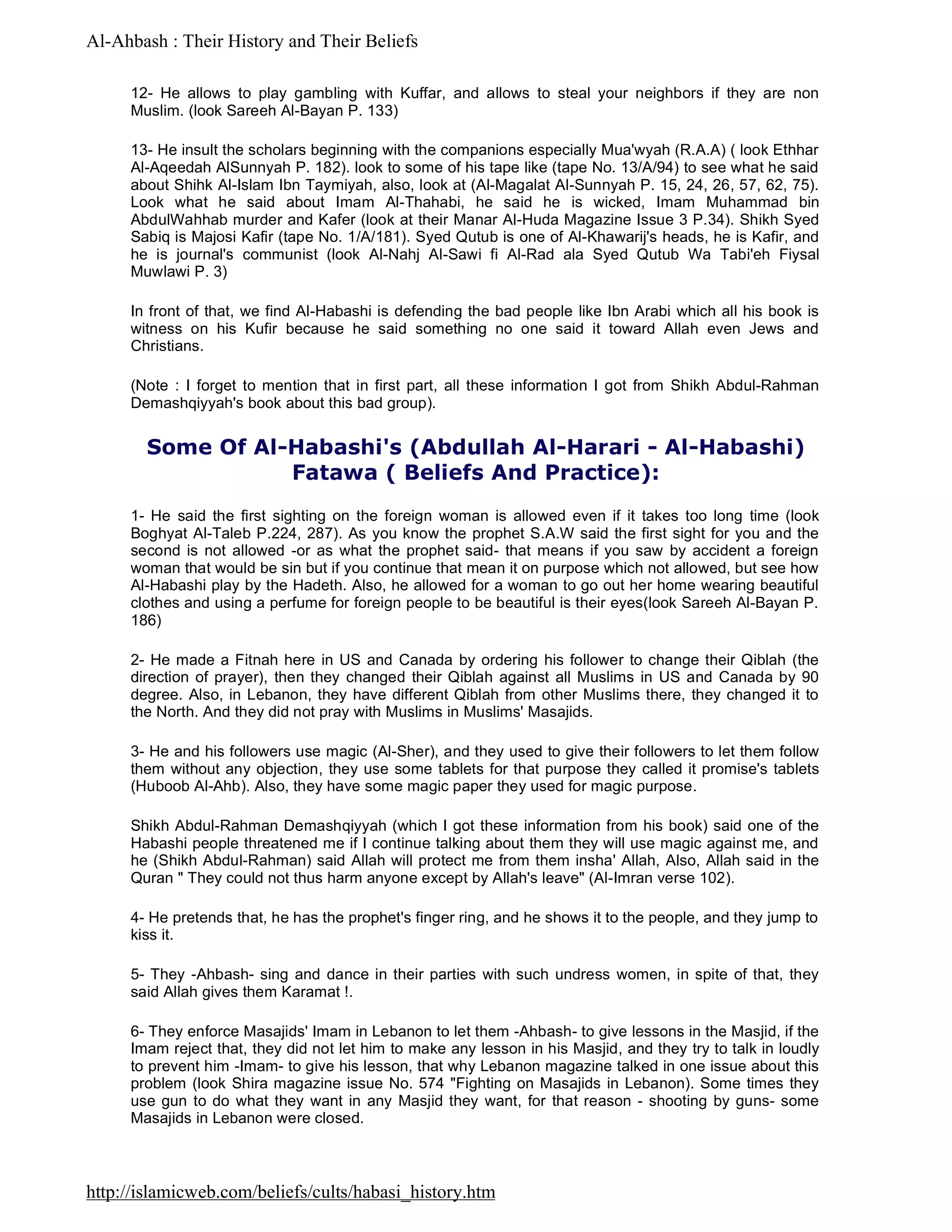 Al ahbash history and aqeedah | PDF