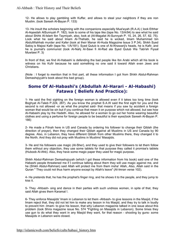 Al ahbash history and aqeedah | PDF