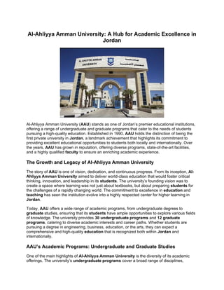 Al-Ahliyya Amman University A Hub for Academic Excellence in Jordan.docx