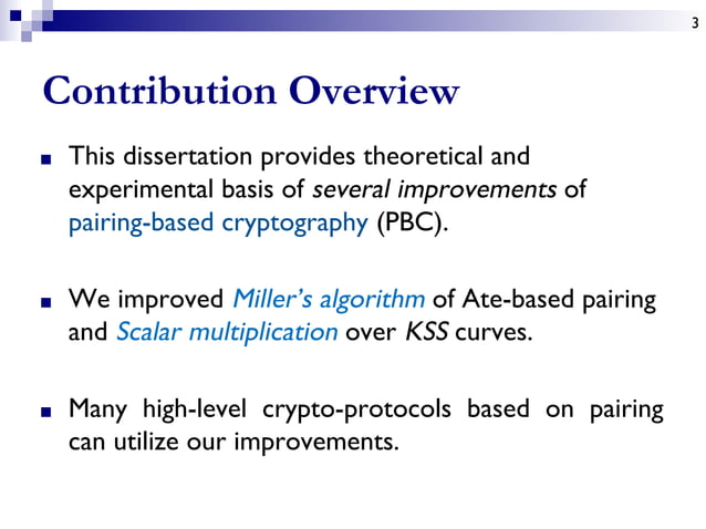 Pairing-Based Crypto: Ph.D. defence presentation | PDF