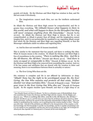 Al aqidah at-tahawiyyah - part1-5 concise notes - saalih al-fawzaan | PDF