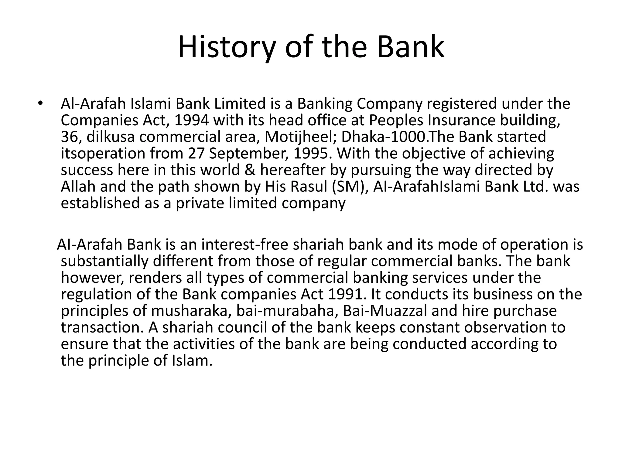 Al arafa islami bank | PPT