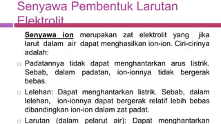 Al-As'Adiyah Balikeran 1.8. Daya Hantar Listrik Larutan Elektrolit dan ...