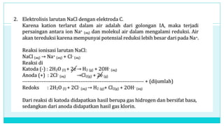 Al-As'Adiyah Balikeran 3.6. Sel Elektrolisis (Kimia Kelas XII) | PPT