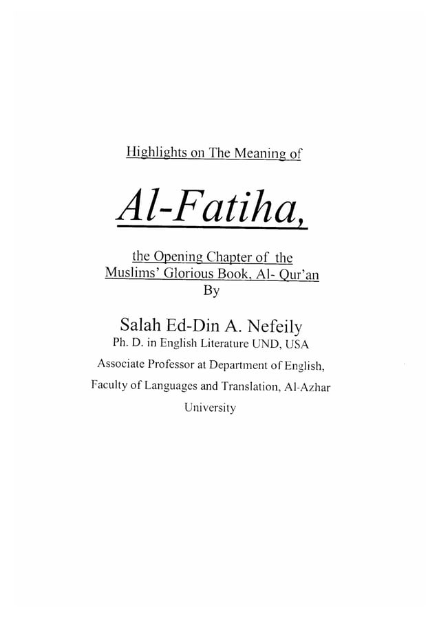 Al fatiha | PDF