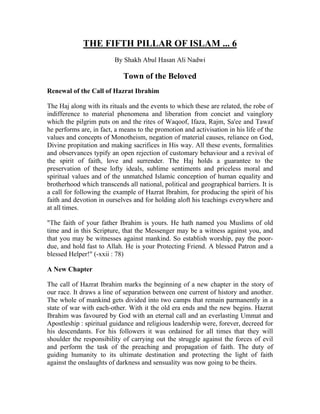 Al hajj the fifth pillar of islam by shaykh abul hasan ali nadwi | PDF