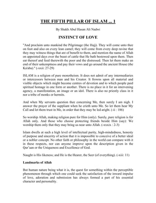 Al hajj the fifth pillar of islam by shaykh abul hasan ali nadwi | PDF