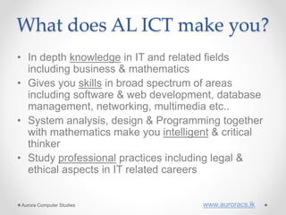AL ICT at Aurora Computer Studies | PPT
