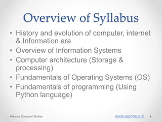 AL ICT at Aurora Computer Studies | PPT