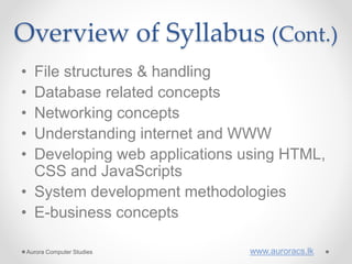 AL ICT at Aurora Computer Studies | PPT