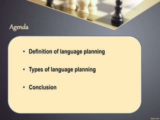 Introduction to language planning-yomna el-hossary | PPTX