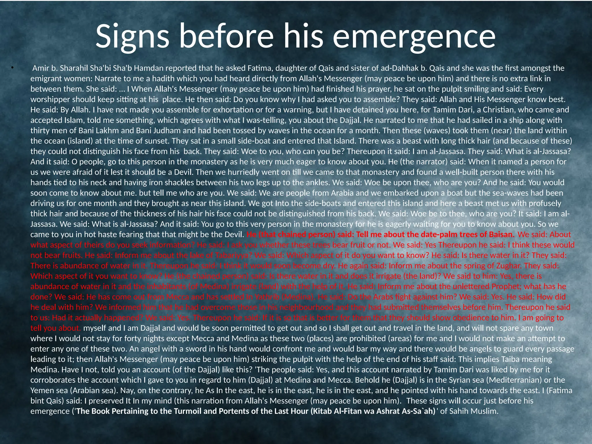 Al-Masih ad-Dajjal.pptx according to some ahadiths and verses | PPTX