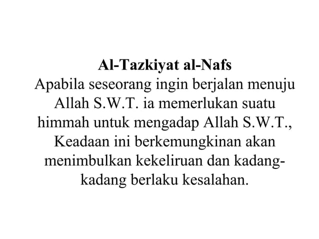 Al tazkiyat al-nafs | PPT