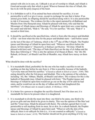 Rulings of Udhiyah Sacrifice | PDF
