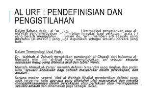Al urf : Perbincangan dan Applikasi | PPT