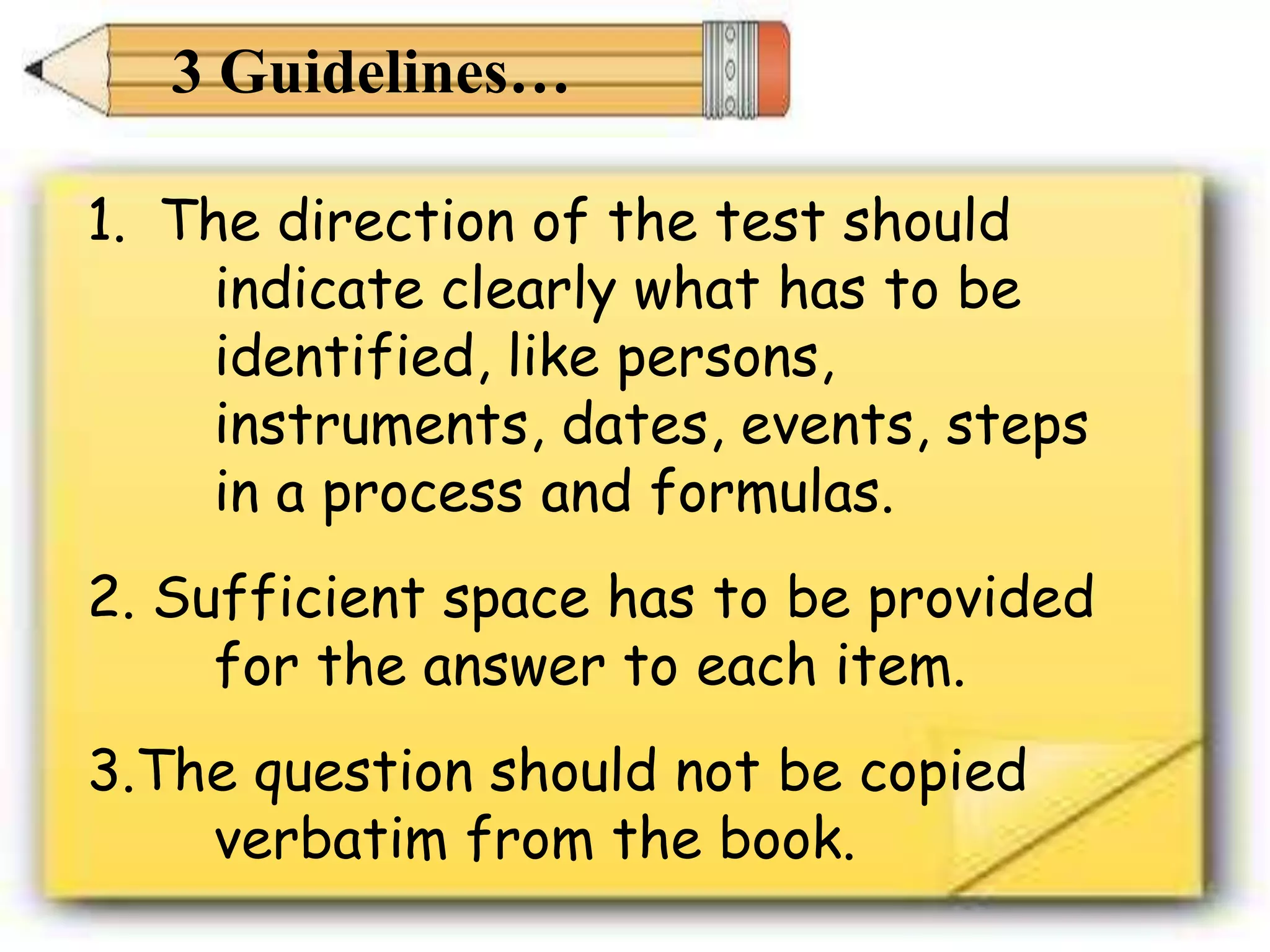 Constructing Objective Paper And Pencil Tests | PPTX