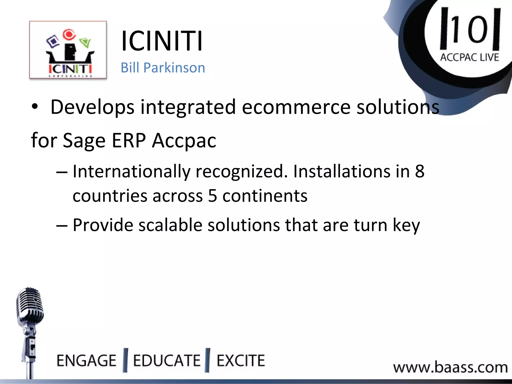 Accpac Live - Meet the Exhibitors | PPT