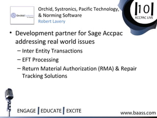 Accpac Live - Meet the Exhibitors | PPT