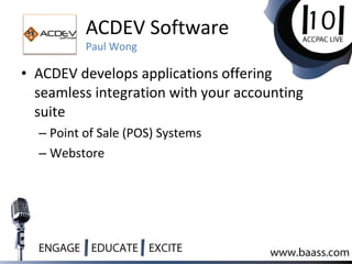 Accpac Live - Meet the Exhibitors | PPT