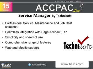 Al 2012 Service manager and Project & Job Costing | PPTX