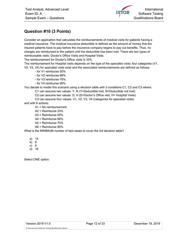 ISTQB Test Analyst Sample Question Paper | PDF