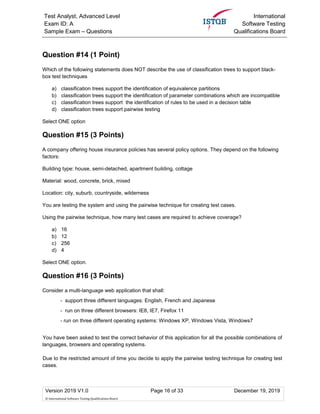 ISTQB Test Analyst Sample Question Paper | PDF