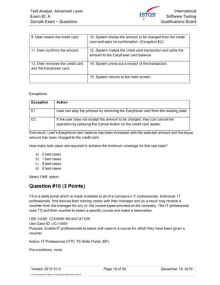 ISTQB Test Analyst Sample Question Paper | PDF